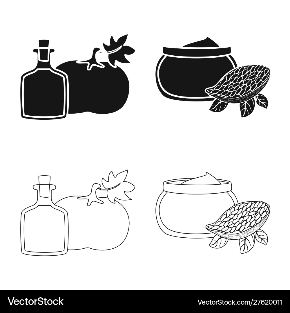 Design healthy and vegetable sign set Royalty Free Vector