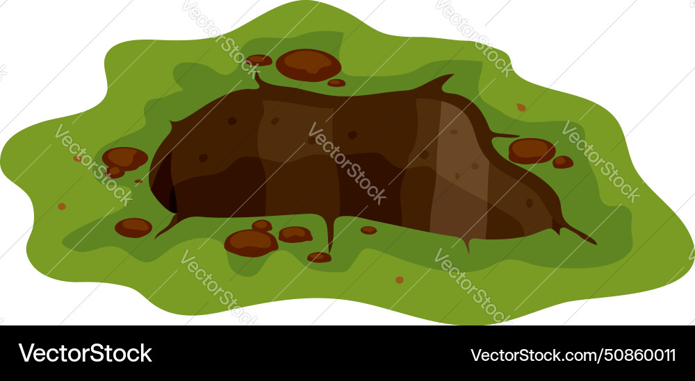 Ground hole pit cartoon flat style Royalty Free Vector Image