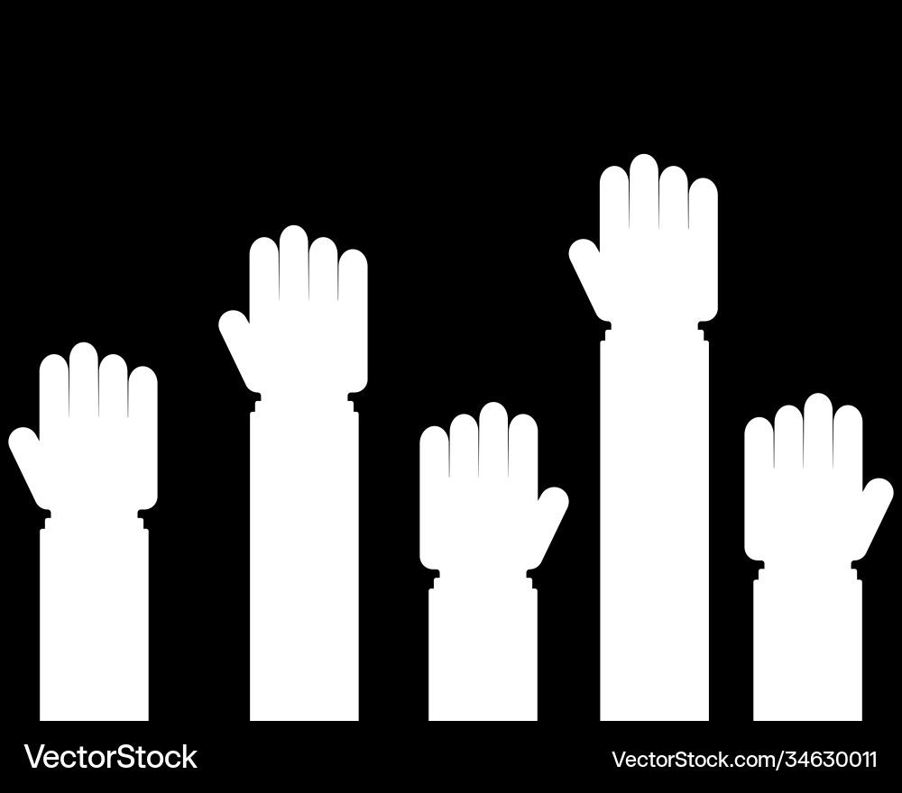 Hands up concept unity revolution fight Royalty Free Vector