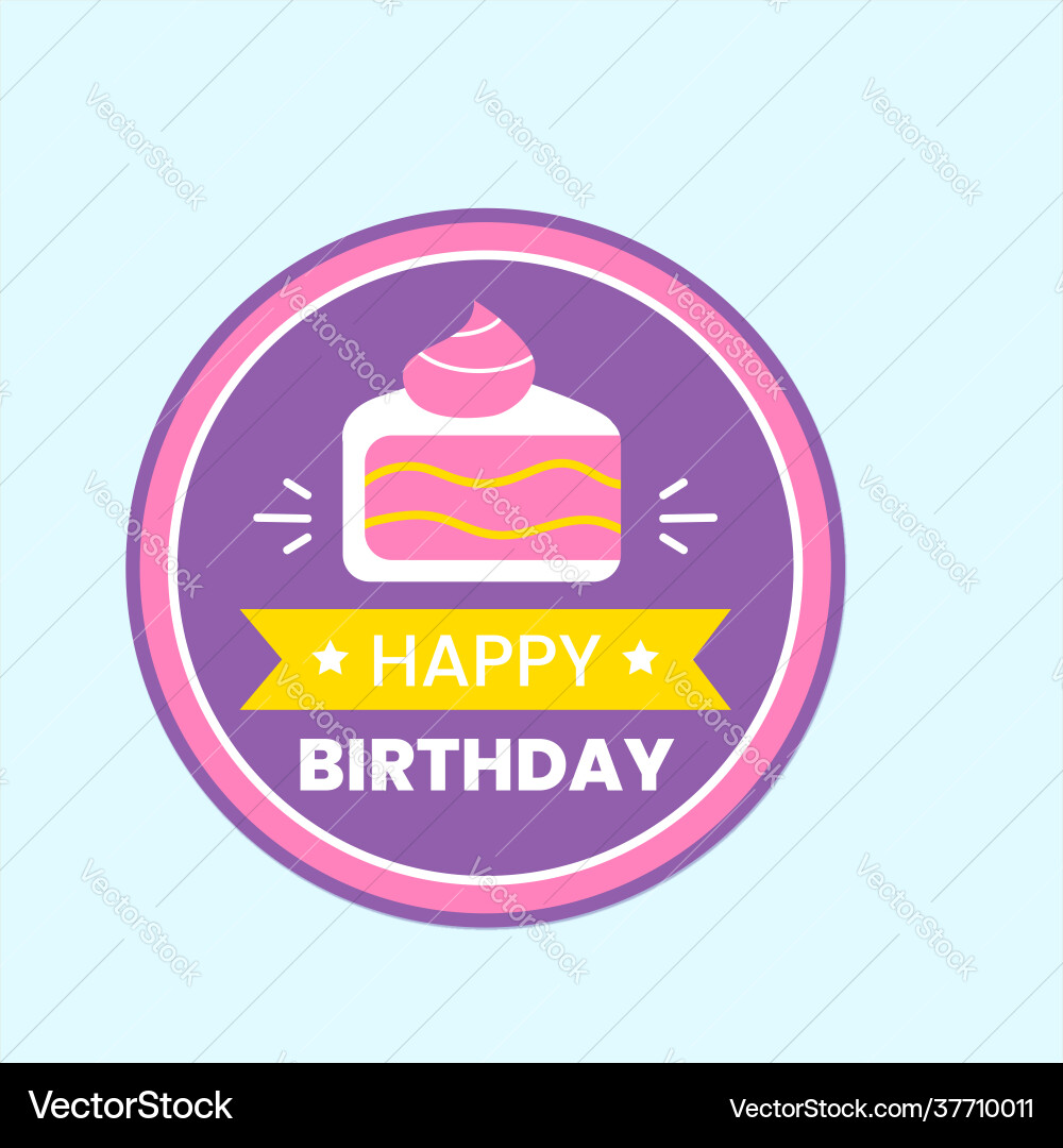 Happy birthday sticker label Royalty Free Vector Image