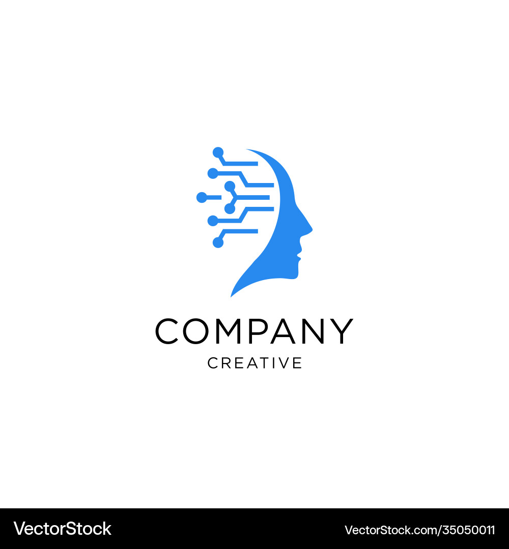 Head tech logo colorful concept Royalty Free Vector Image