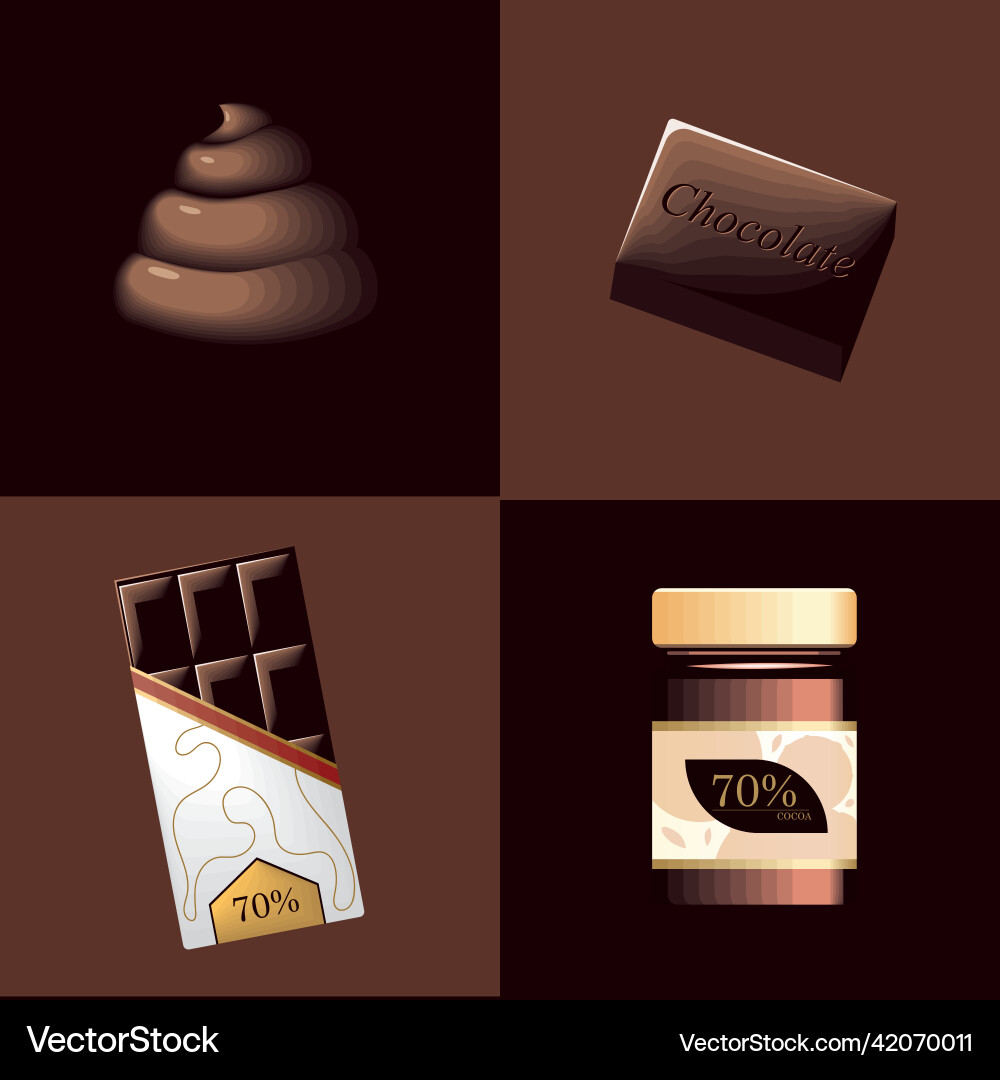 Icons chocolate packaging mockup Royalty Free Vector Image