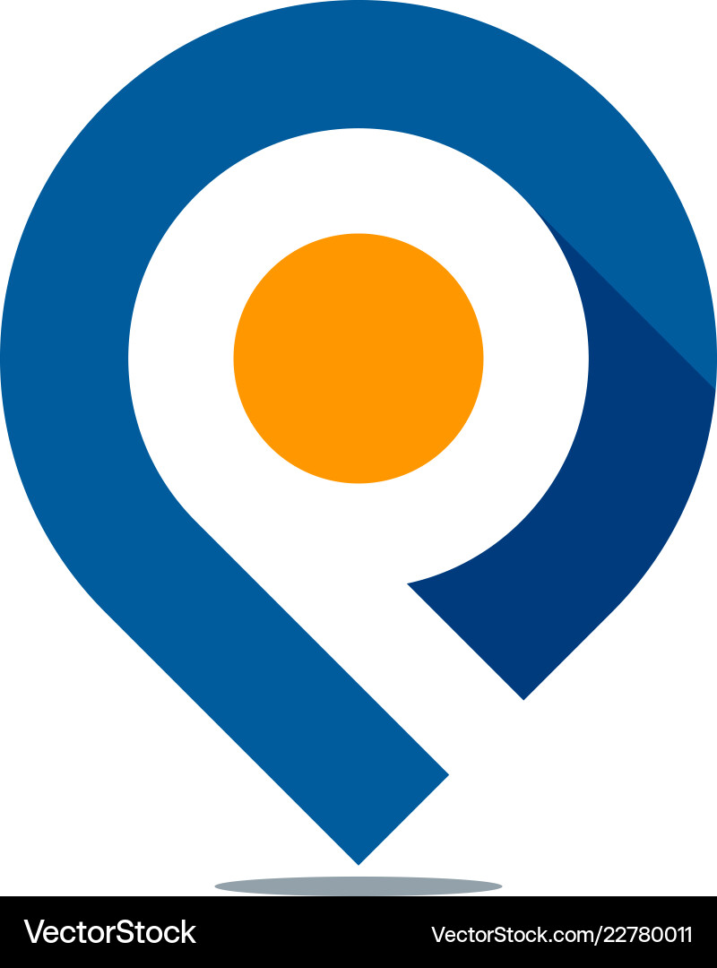 Letter P Pin Logo Icon Royalty Free Vector Image