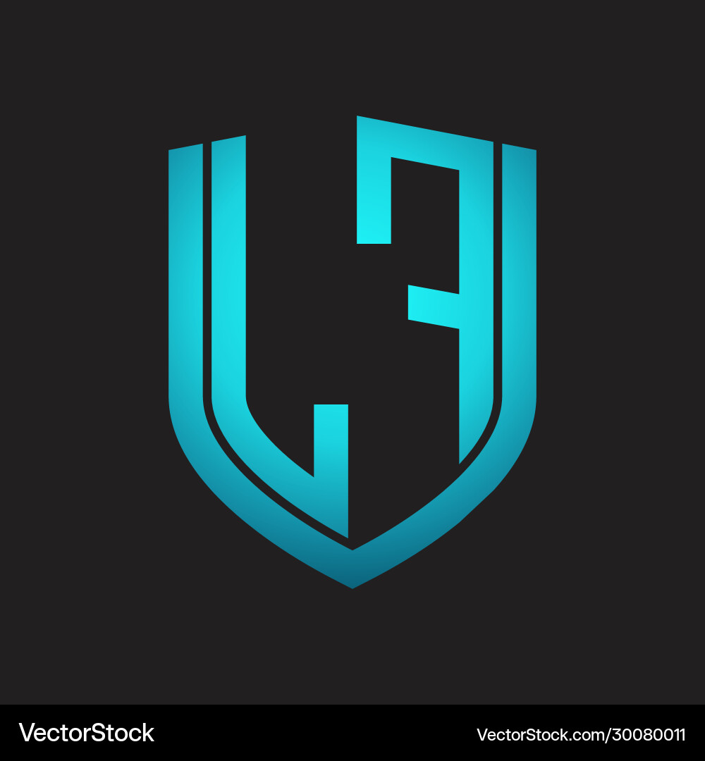 Lf logo monogram with emblem shield design Vector Image
