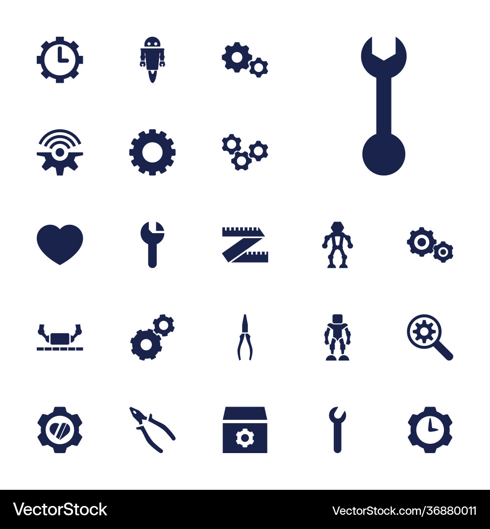 Mechanical icons Royalty Free Vector Image - VectorStock