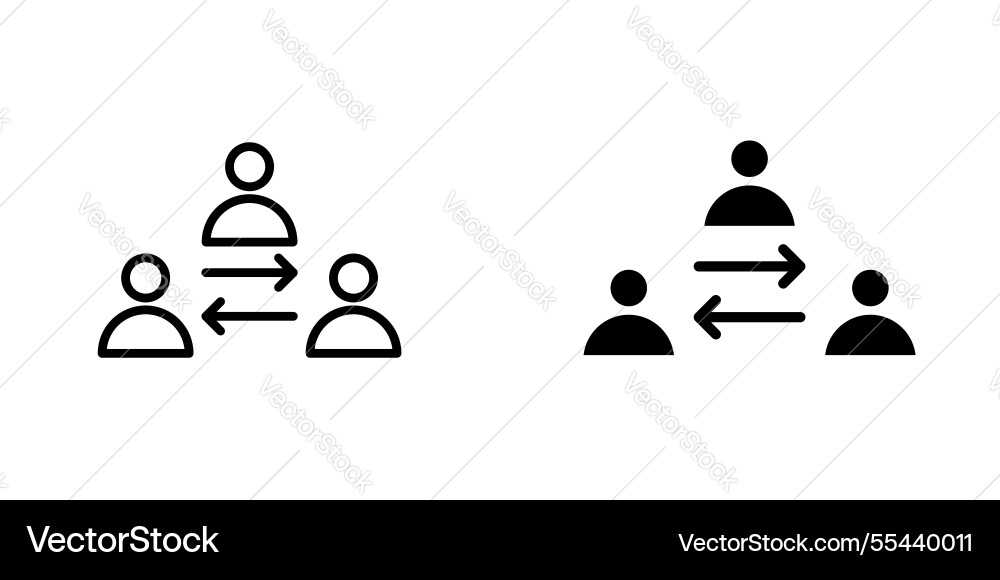 Mediator icons stroke line and black solid Vector Image
