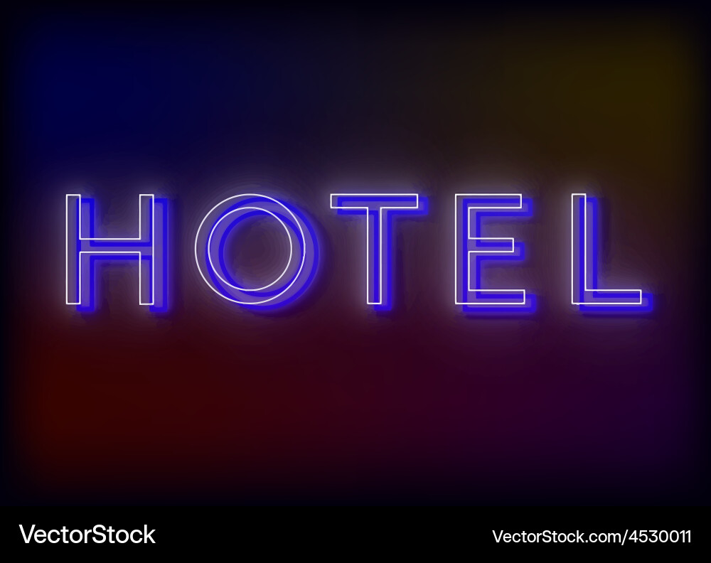 Neon hotel sign design Royalty Free Vector Image