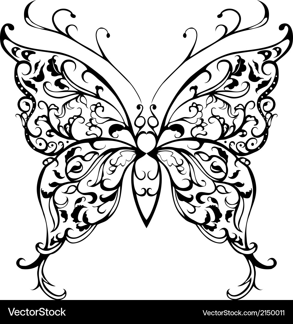 Pattern lace butterfly Royalty Free Vector Image