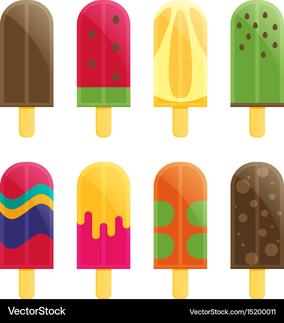 Popsicle ice cream flat Royalty Free Vector Image