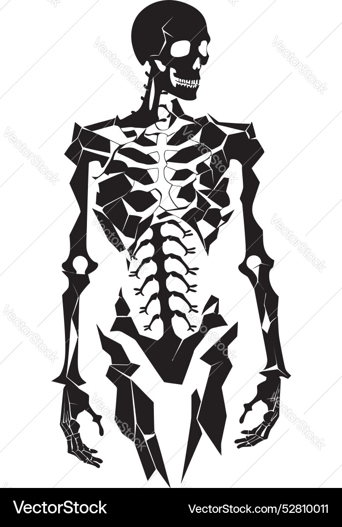 Shattered spine skeleton icon fragmented form Vector Image