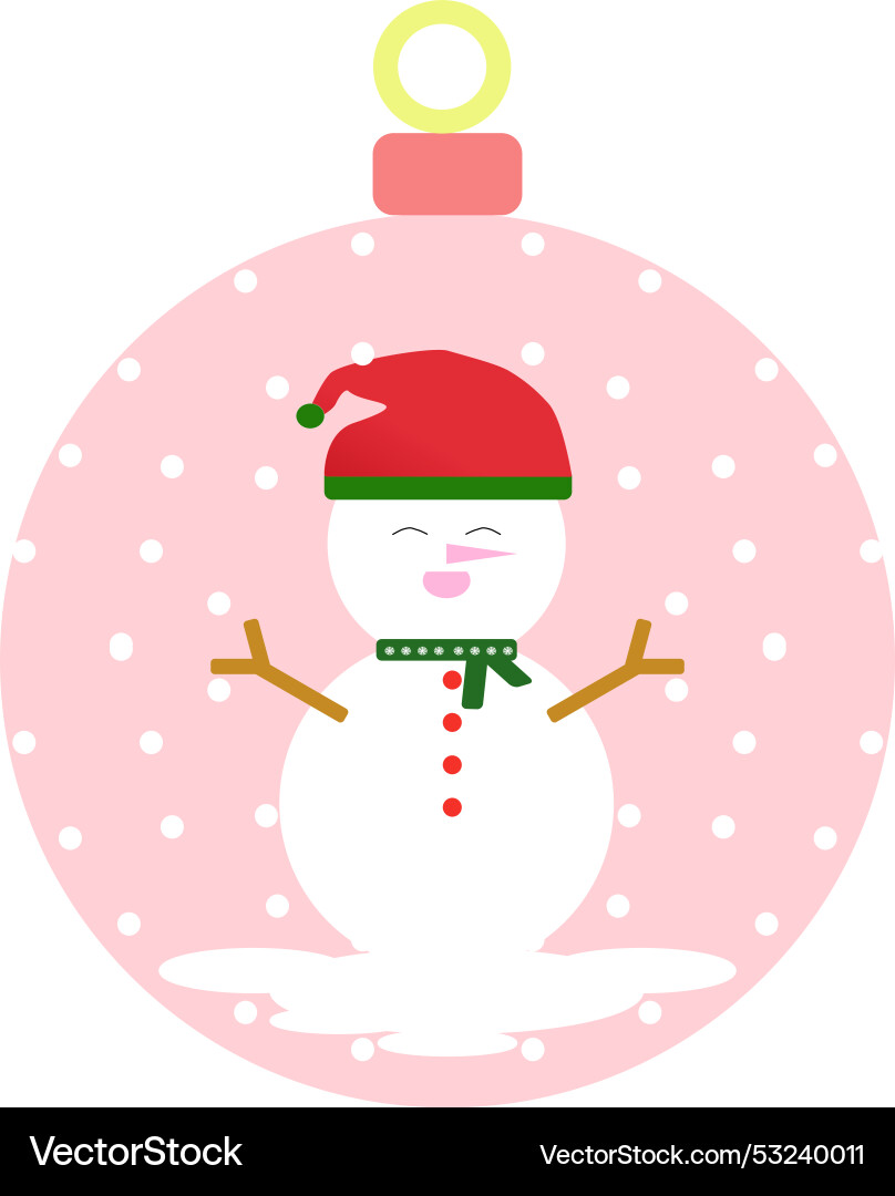 Snowman in snow ball Royalty Free Vector Image