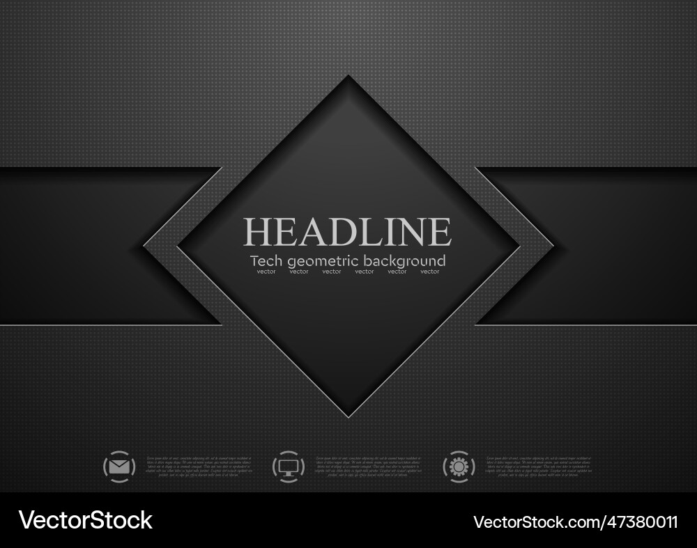 Tech black concept corporate design Royalty Free Vector