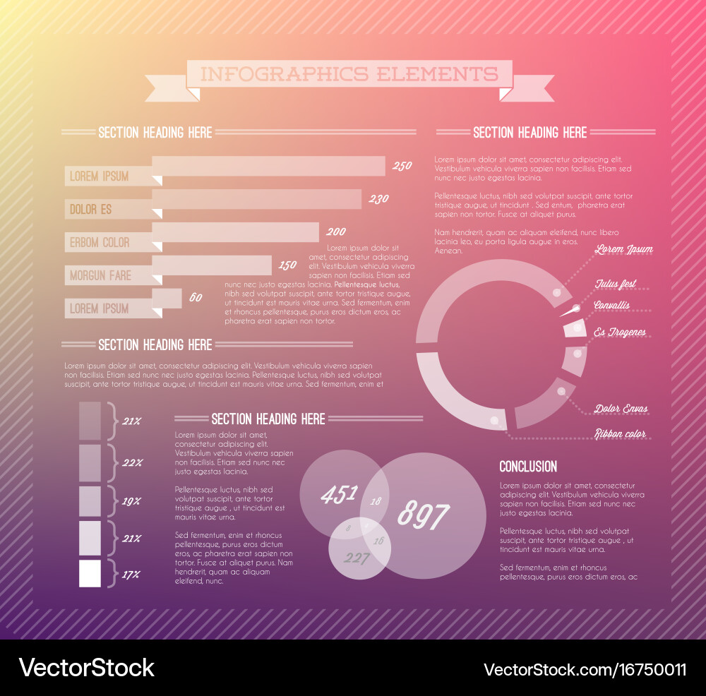 Transparent set of infographic elements Royalty Free Vector