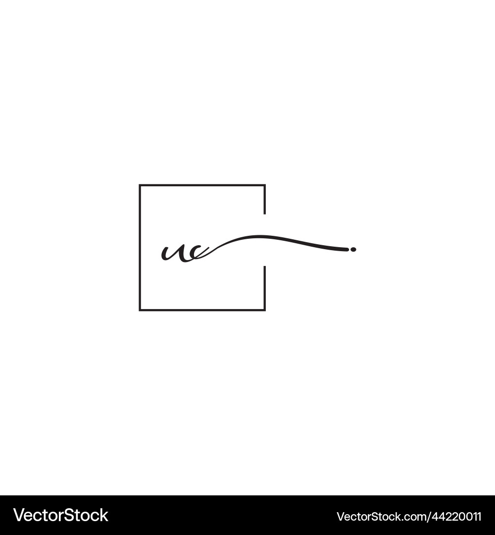 Uc signature square logo initial concept Vector Image
