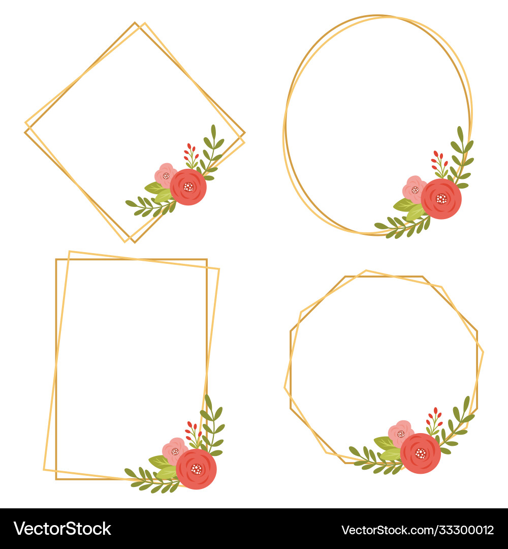 024-vintage wedding geometric floral frames Vector Image