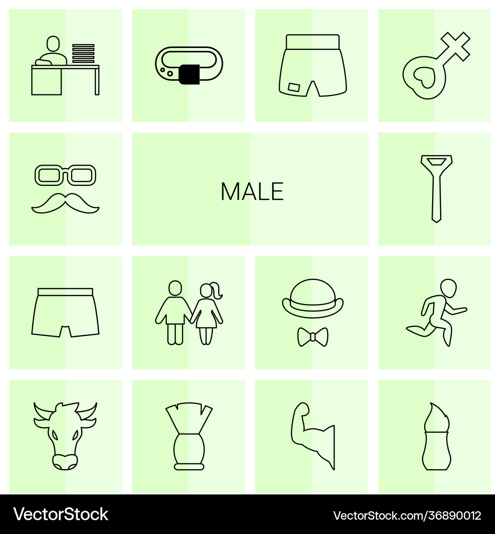 14 male icons Royalty Free Vector Image - VectorStock