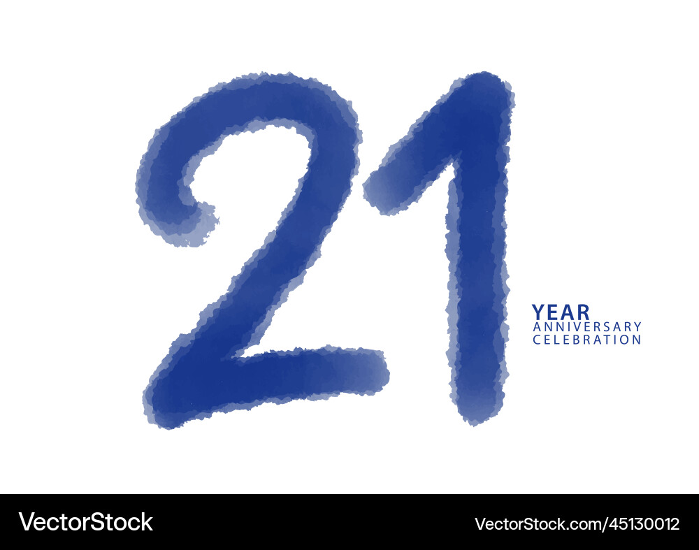 21 year anniversary celebration blue color Vector Image