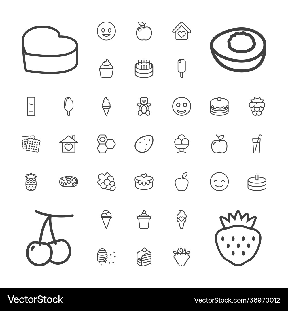 37 sweet icons Royalty Free Vector Image - VectorStock