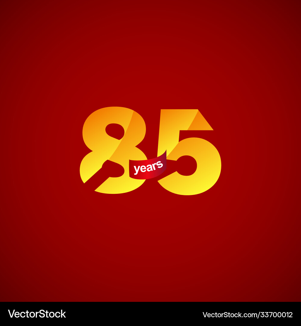 85 years anniversary celebration logo template Vector Image