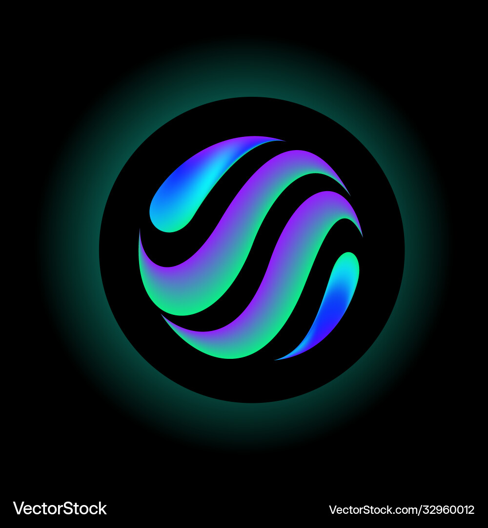 Abstract colorful blue violet green sign Vector Image