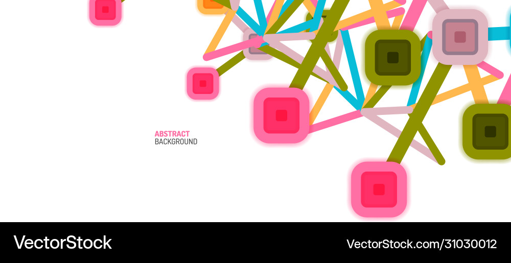 Abstract square dot connections flat style Vector Image