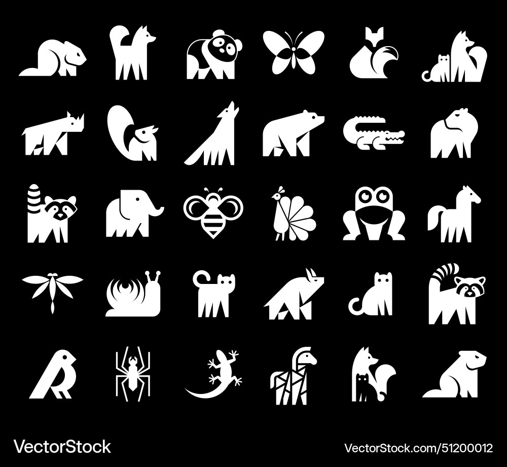 Animals logos collection Royalty Free Vector Image
