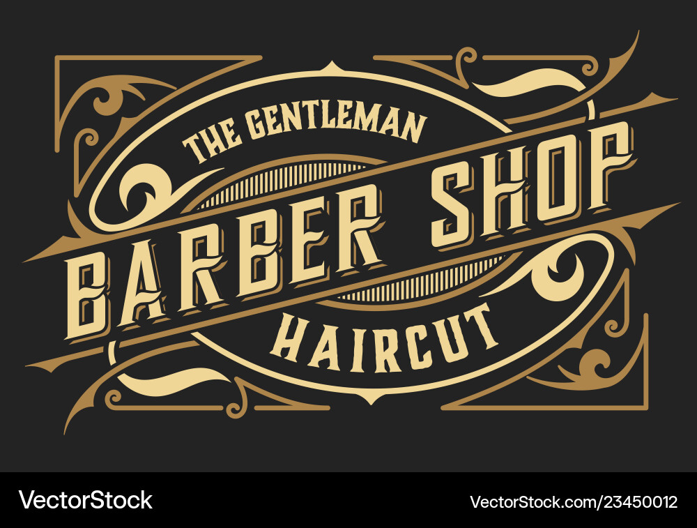 Barber shop logo western style Royalty Free Vector Image