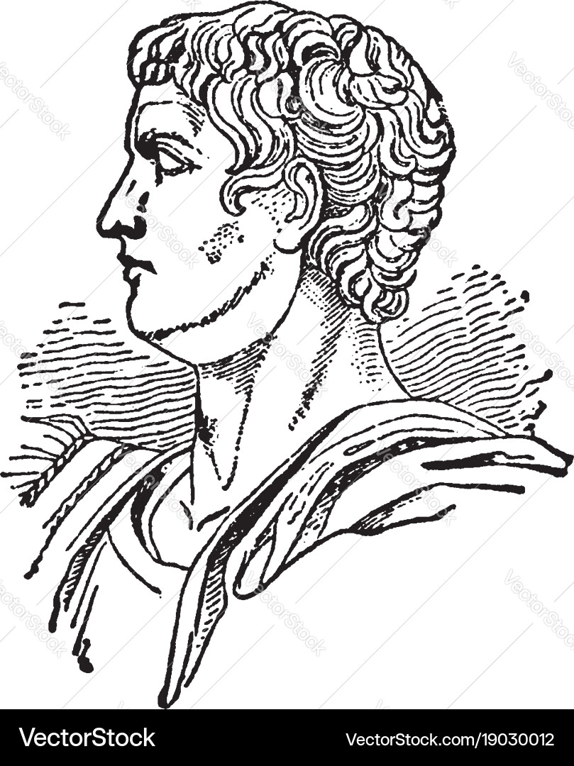 Caligula Roman Emperor Portrait Royalty Free Vector Image