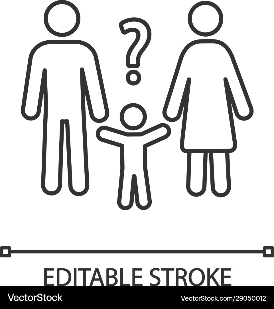 Child custody evaluation linear icon Royalty Free Vector