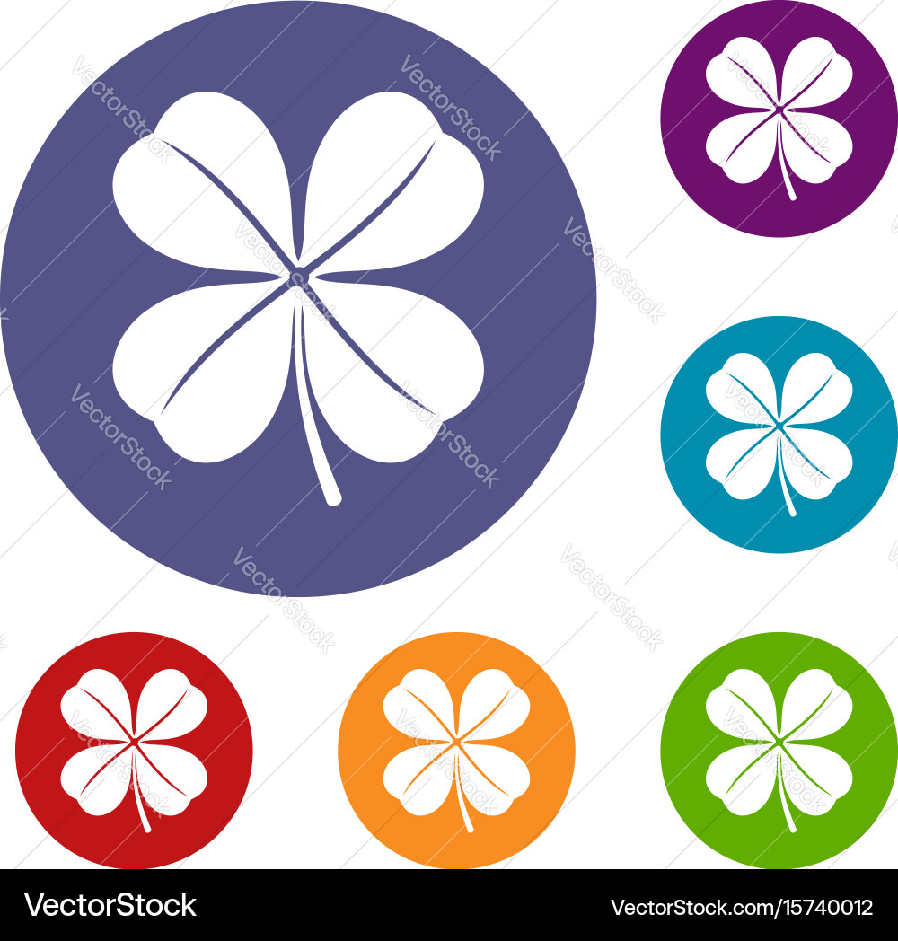 Clover leaf icons set Royalty Free Vector Image