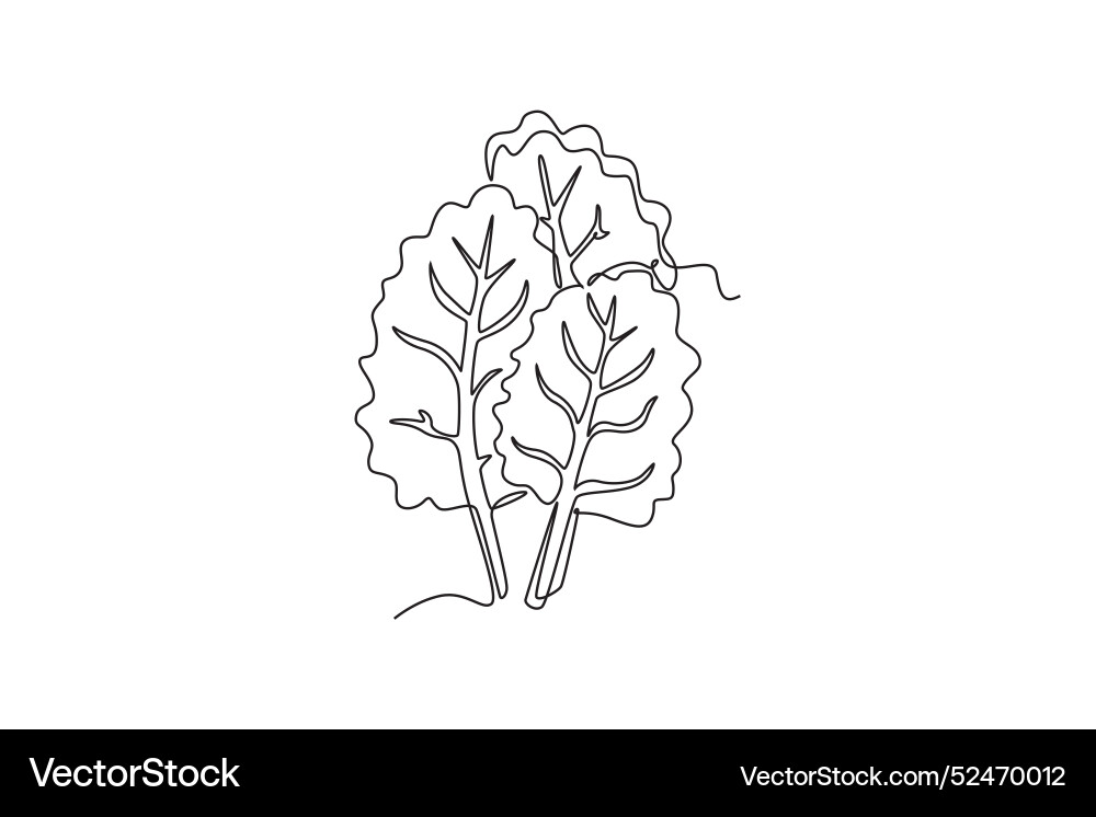 Continuous one line drawing group pile of healthy Vector Image
