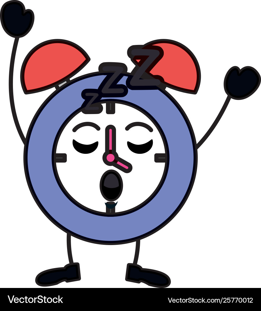 Cute alarm clock kawaii character Royalty Free Vector Image
