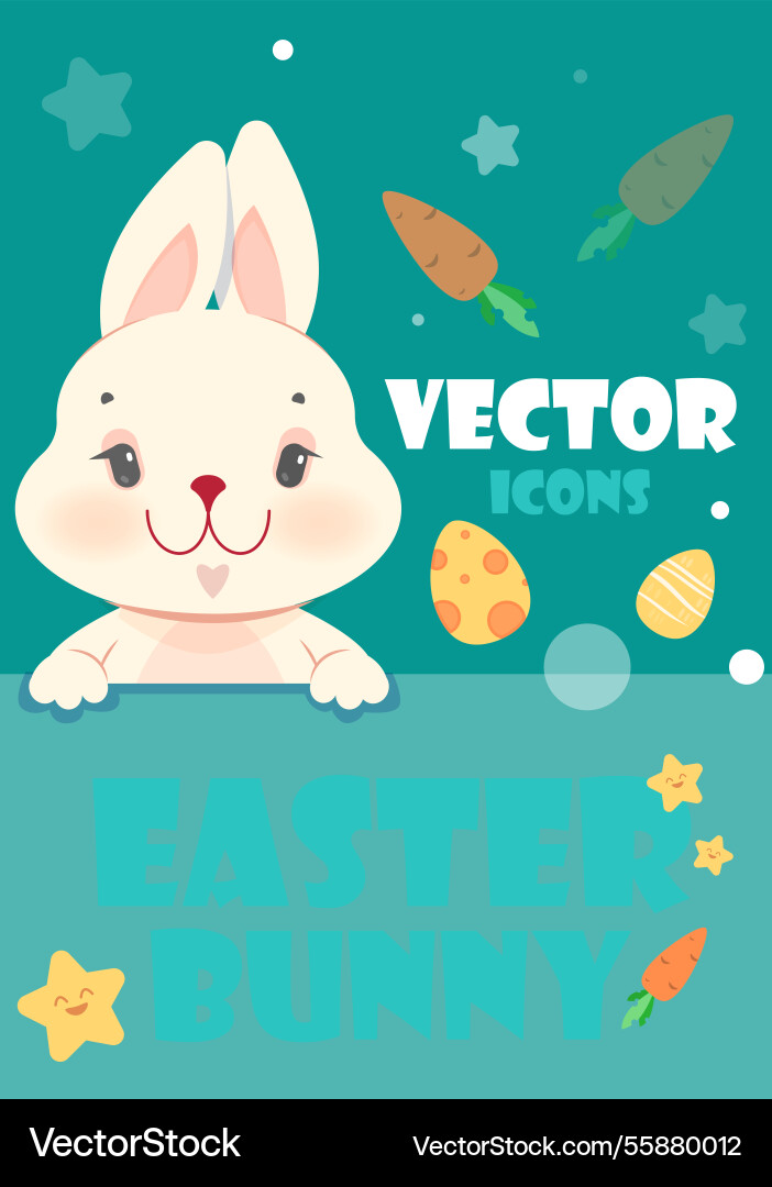 Cute easter bunny Royalty Free Vector Image - VectorStock