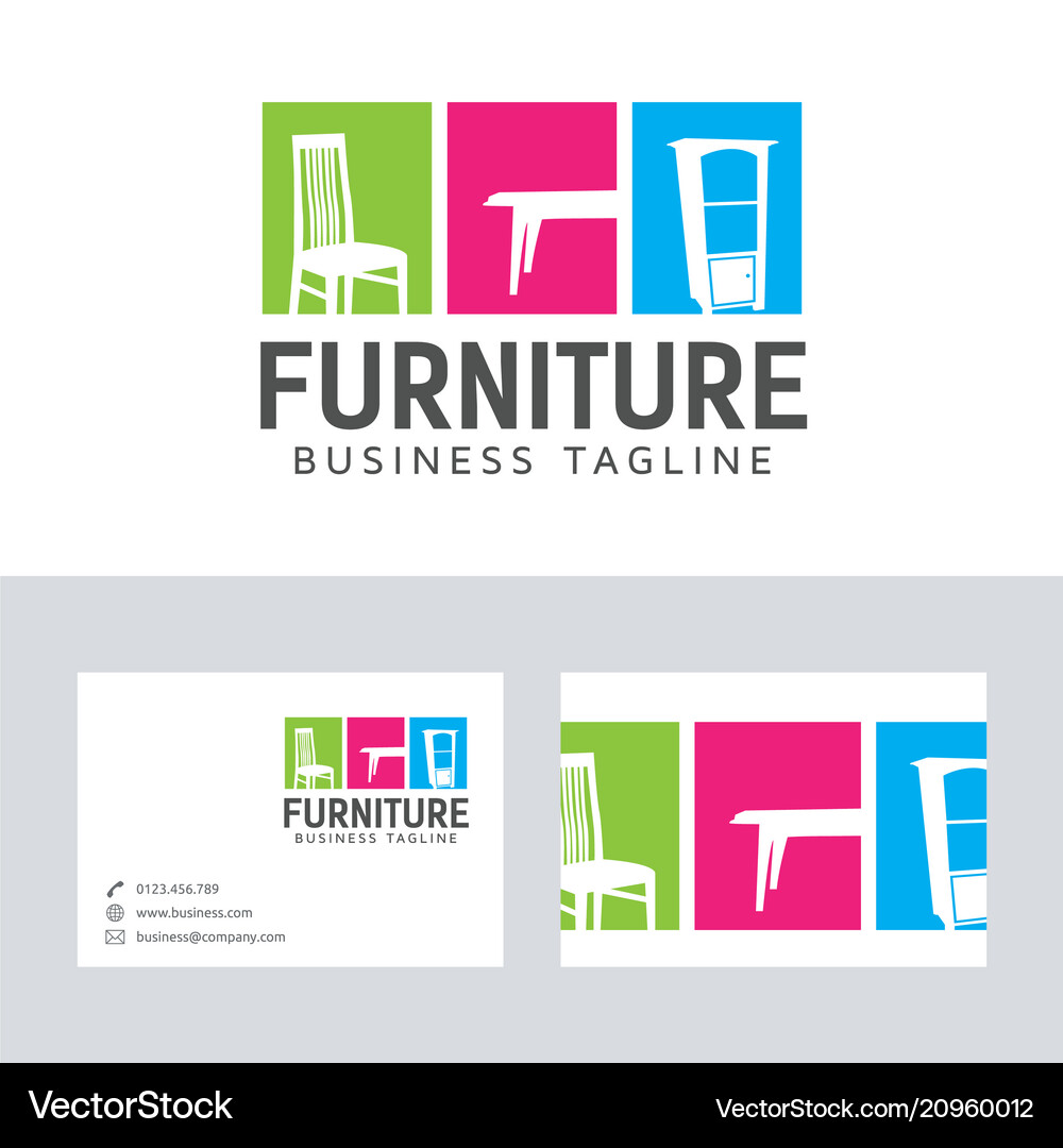 Furniture logo design Royalty Free Vector Image