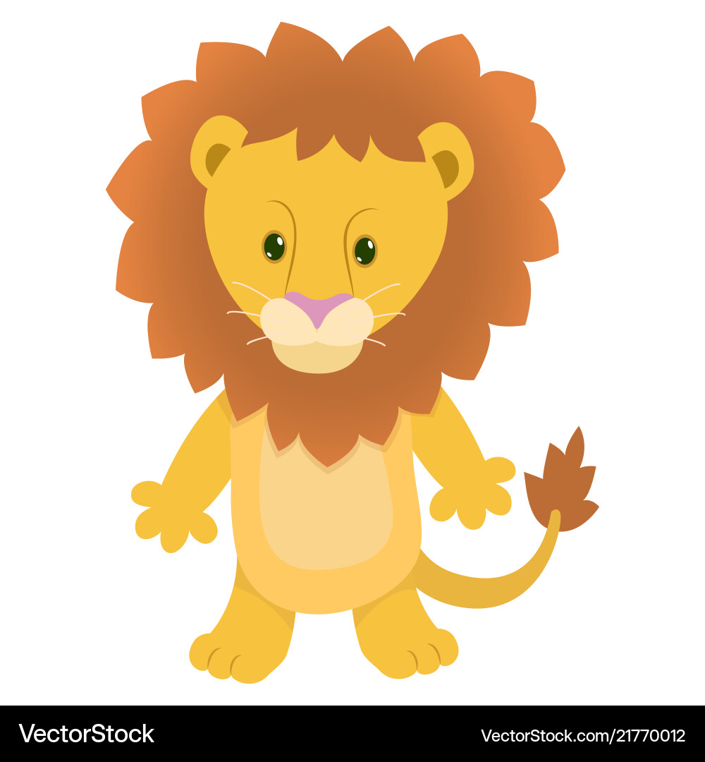 Hand drawn lion natural colors Royalty Free Vector Image