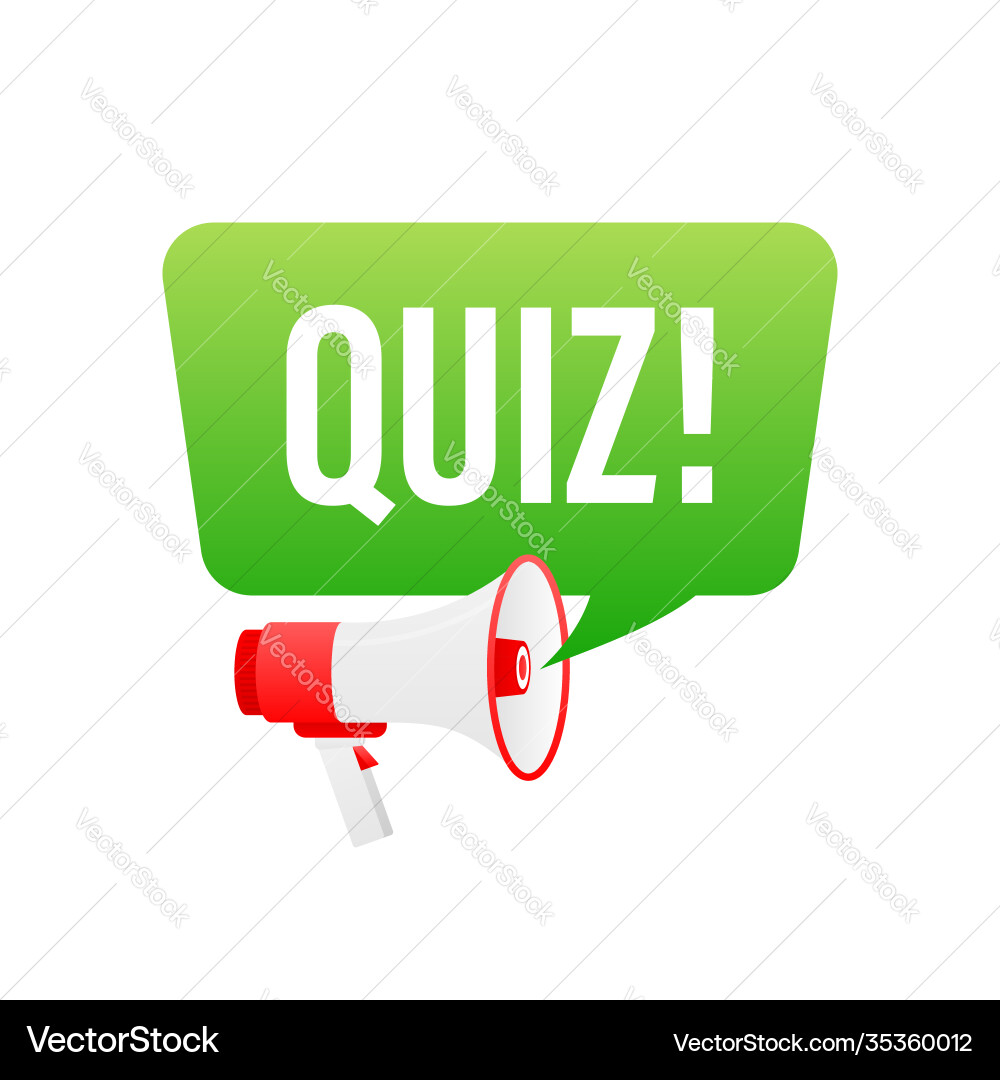 Hand holding megaphone with quiz Royalty Free Vector Image