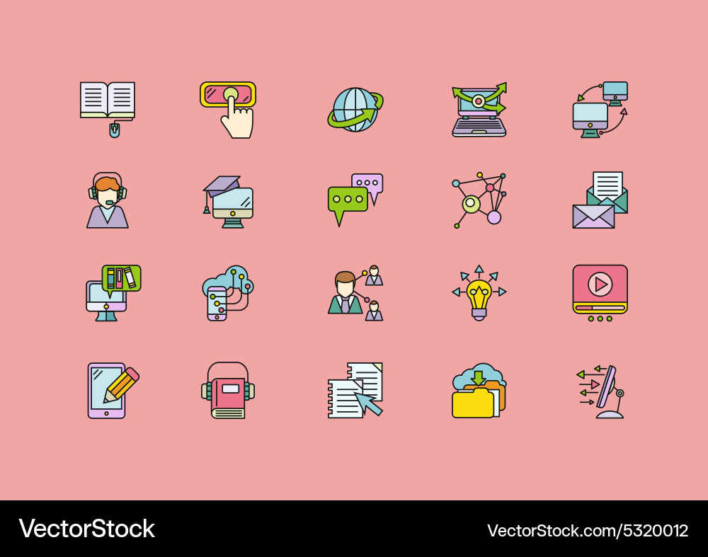 Information transmission in e-learning Royalty Free Vector