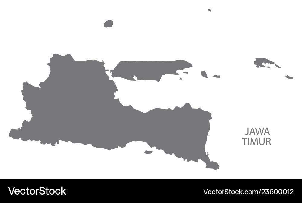 Jawa timur indonesia map grey Royalty Free Vector Image