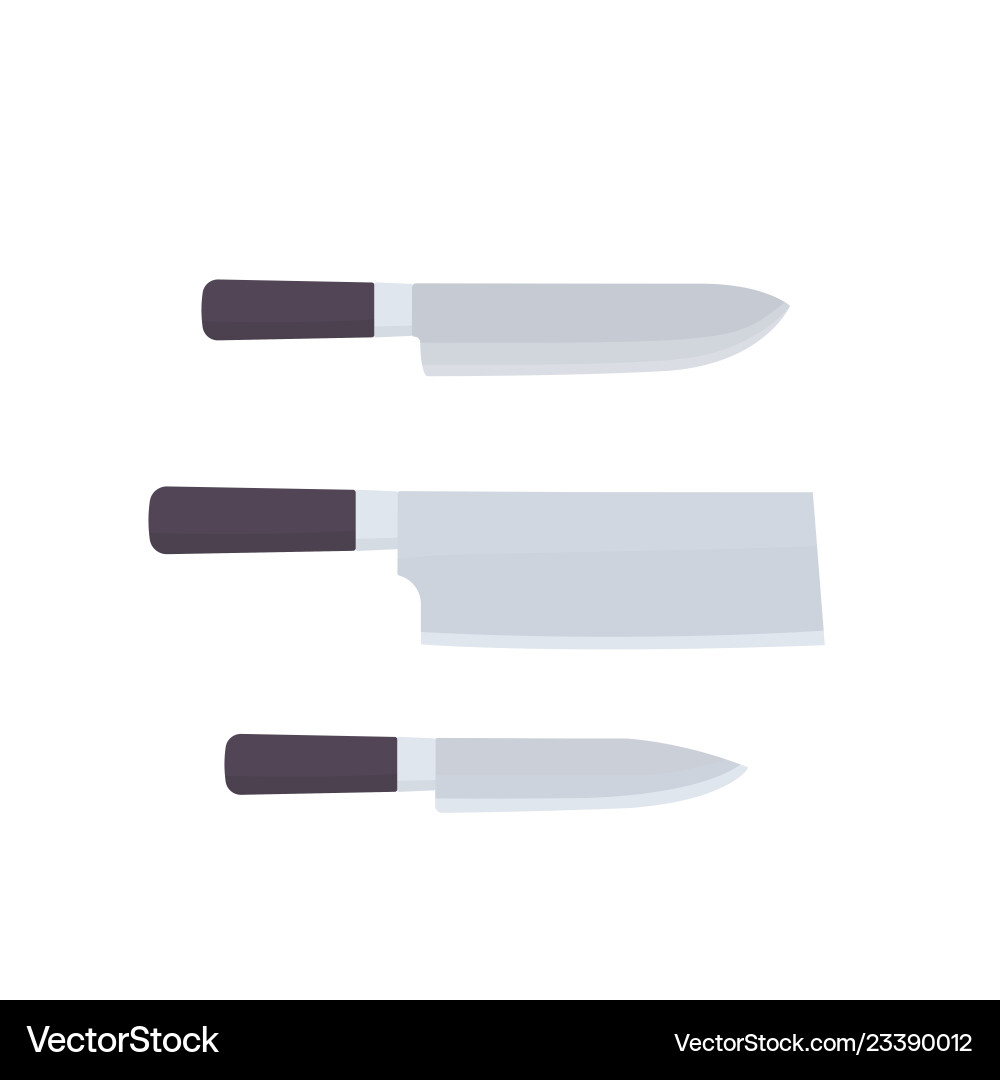 Knives isolated on white Royalty Free Vector Image
