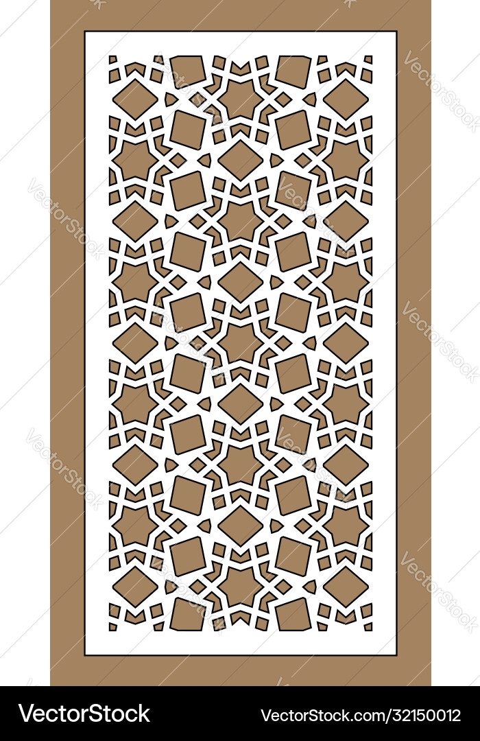Laser cutting arabesque decorative panel Vector Image