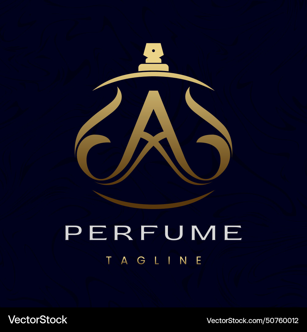 Letter a perfume logo design elegant luxury scent Vector Image