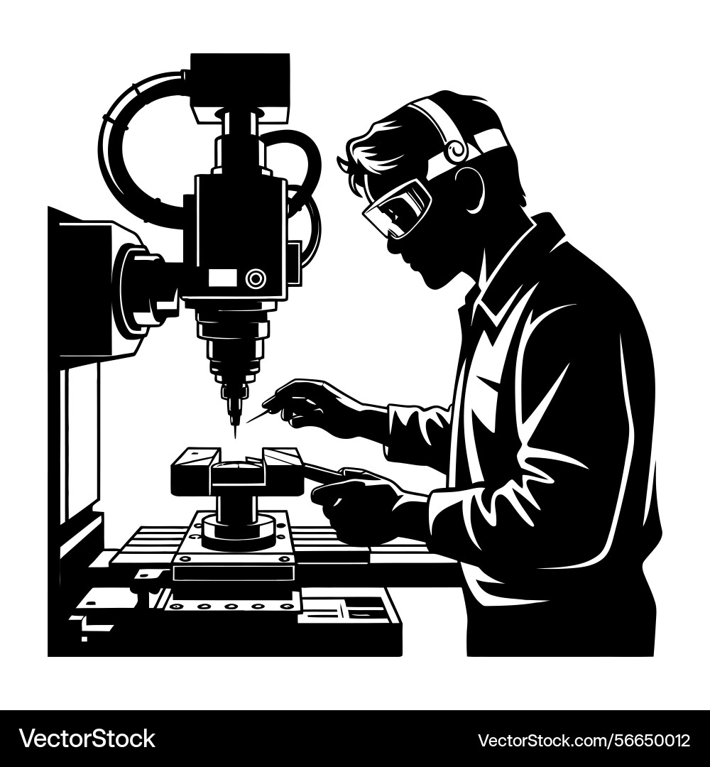 Machinist silhouette icon Royalty Free Vector Image