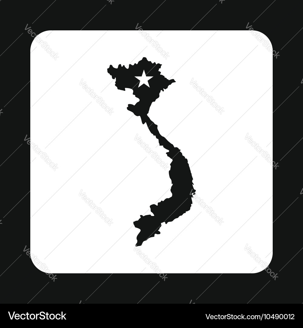 Map of vietnam icon simple style Royalty Free Vector Image