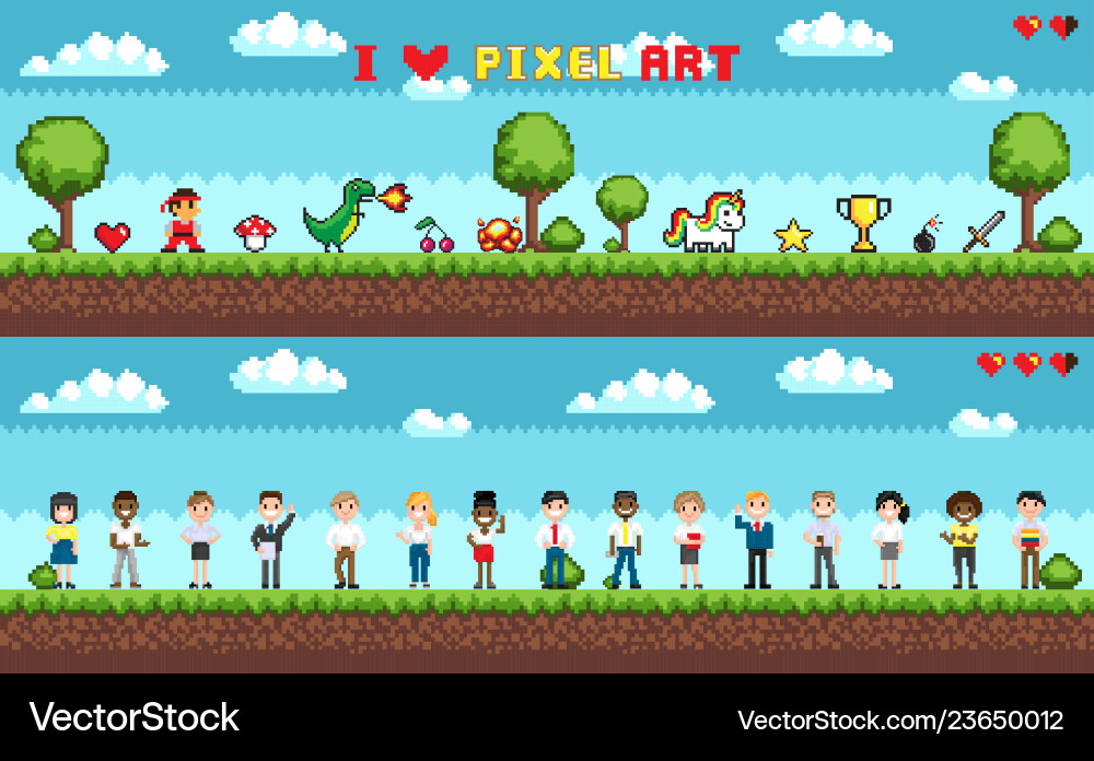 Set of characters selection playing game Vector Image