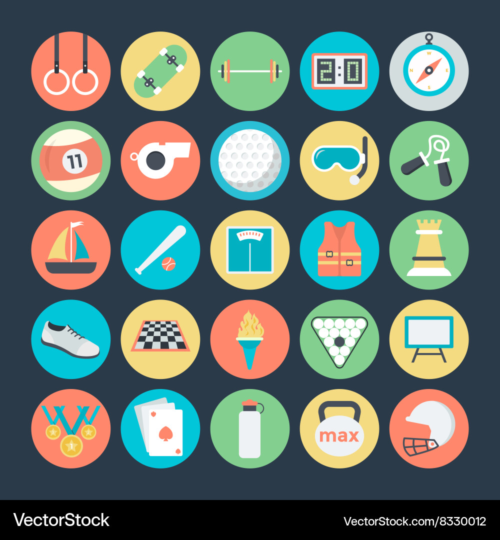 Sports colored icons 2 Royalty Free Vector Image