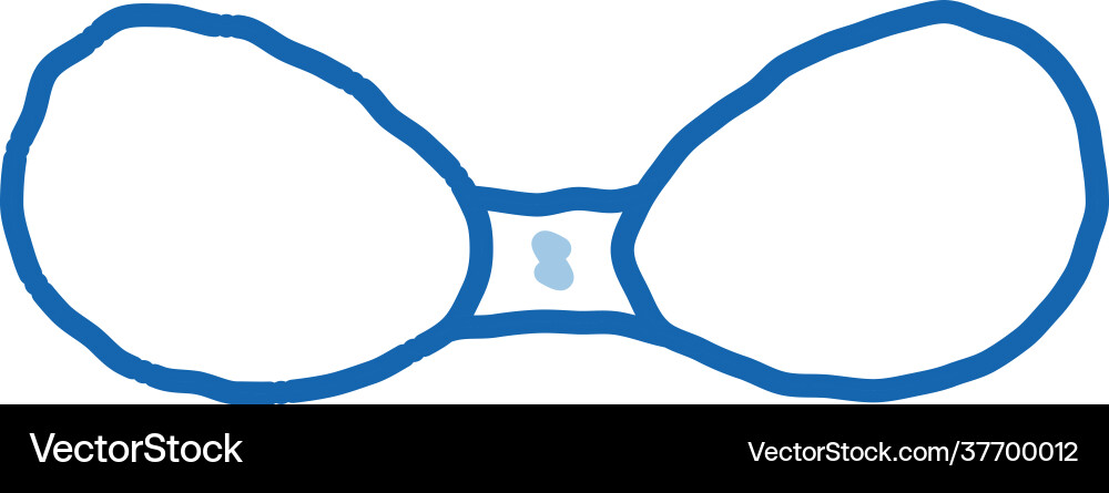Strapless bra doodle icon hand drawn Royalty Free Vector