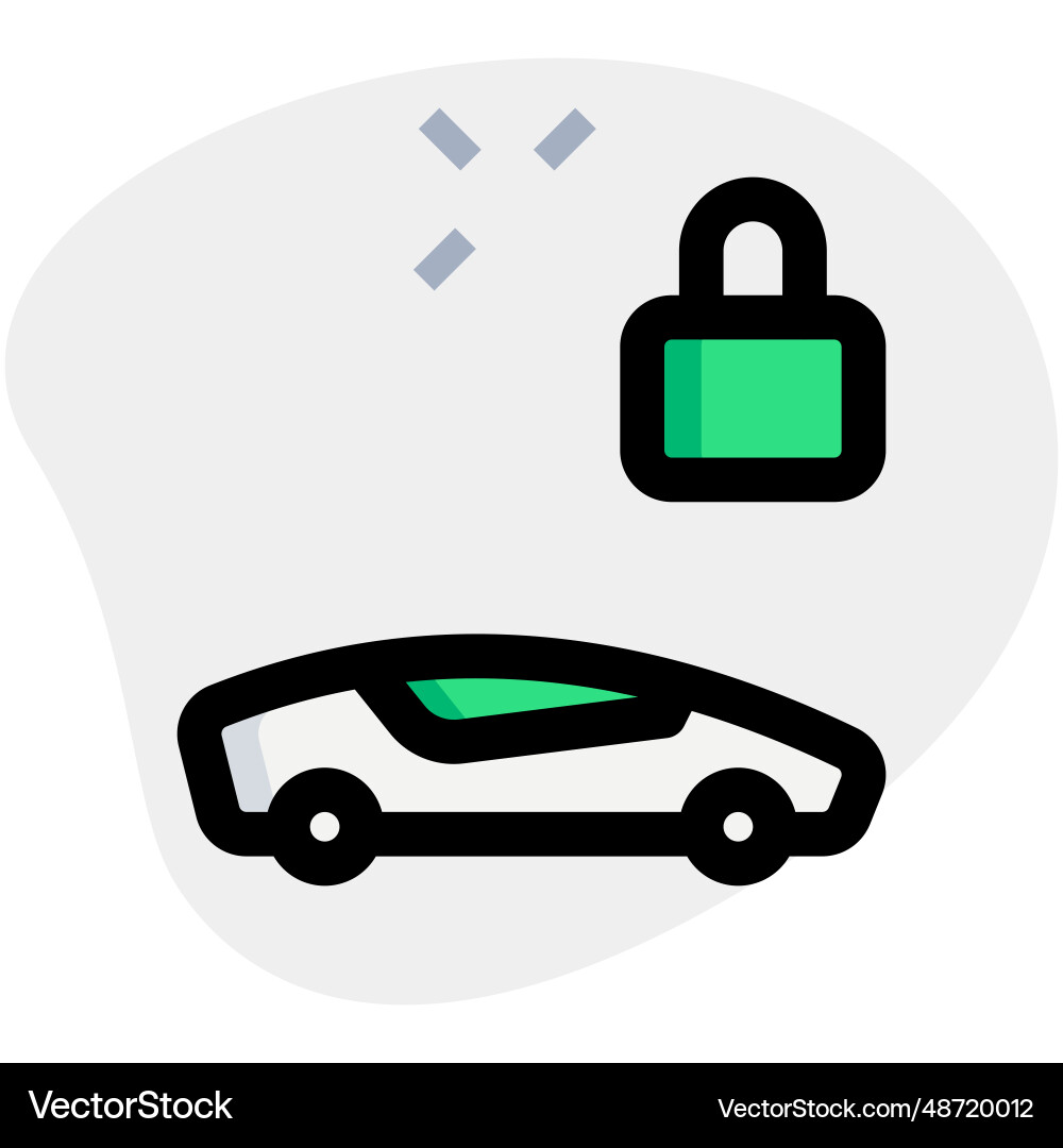 Tesla car with lock in feature isolated on white Vector Image