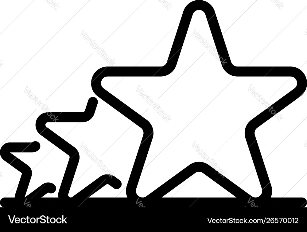 Three stars in a row icon outline style Royalty Free Vector
