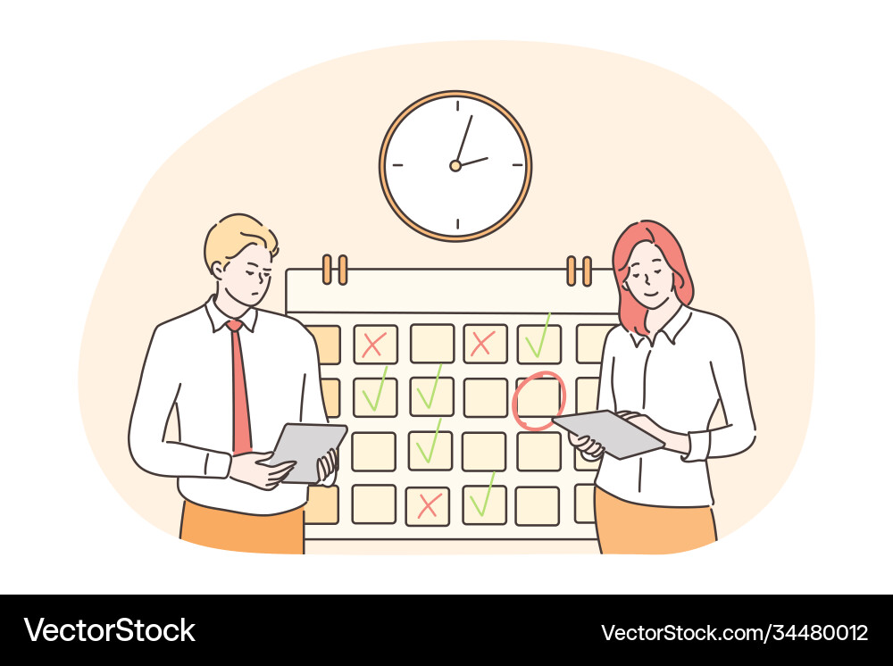 Time management multitasking efficiency plan Vector Image