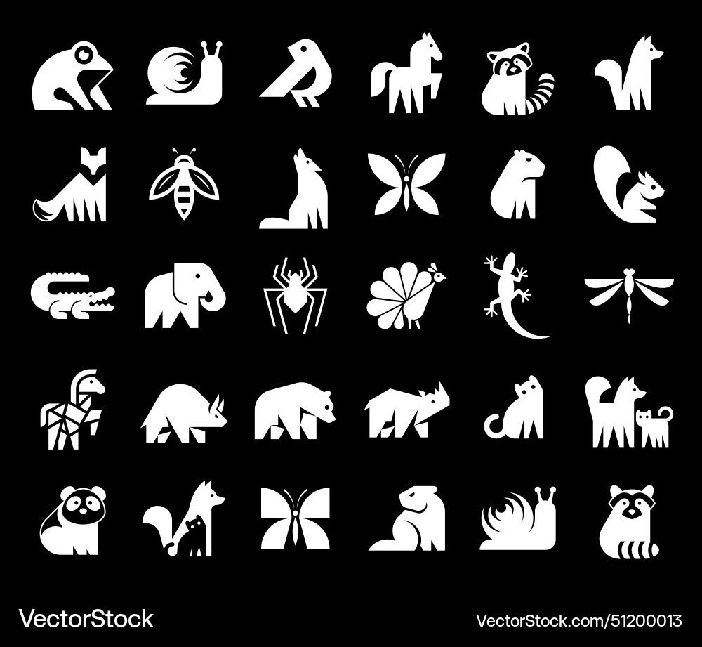 Animals logos collection Royalty Free Vector Image
